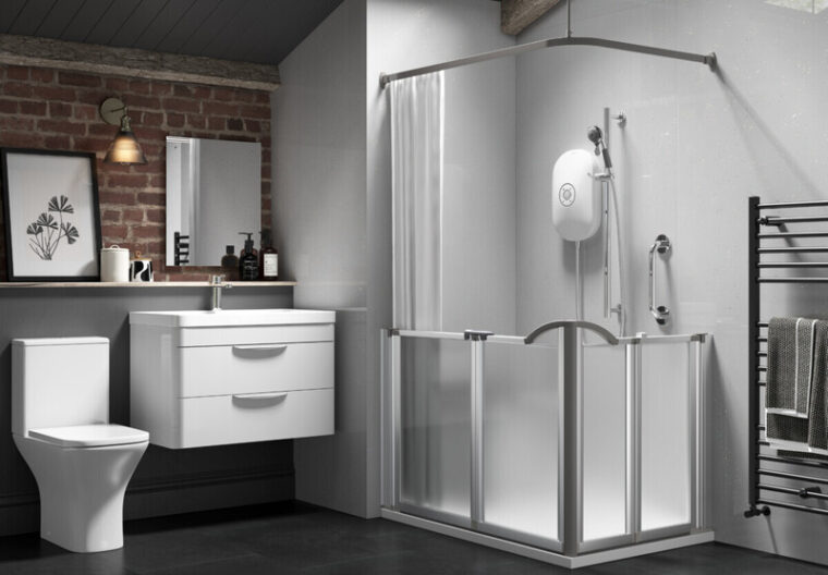 Walk-in Shower with Split-Folding Doors | The Enrapture
